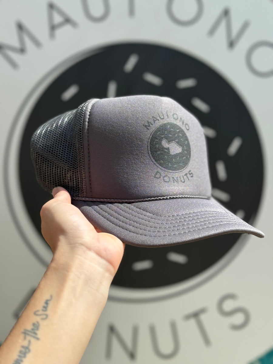 Charcoal Trucker Hat Blak Logo – Maui Ono Donuts